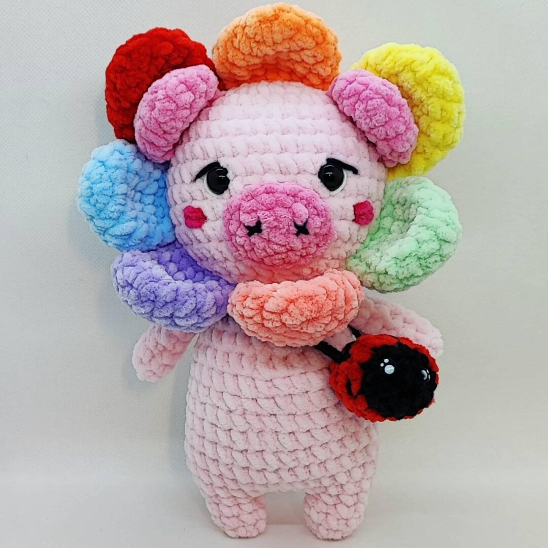 Crochet Pattern - Love Flower Pig, Chubby Pig, Amigurumi Tutorial PDF ...
