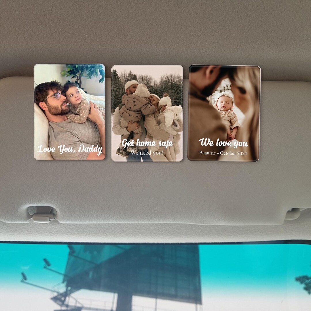 Custom Photo Car Visor Clip, Custom Sun Visor Clip, Personalized Photo ...
