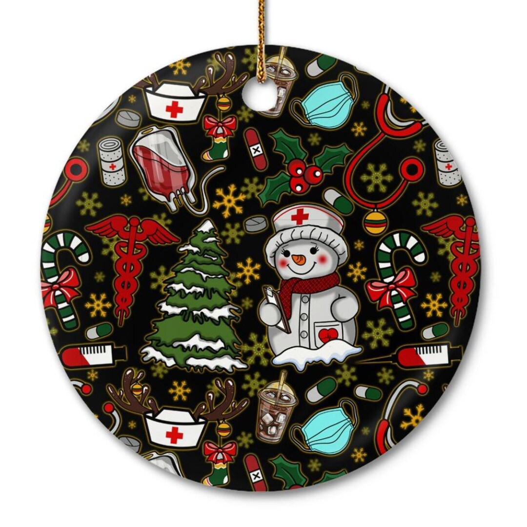 Snow Nurse Ornaments, Merry Xmas, Christmas Party Gift for Nurse, Nurse ...