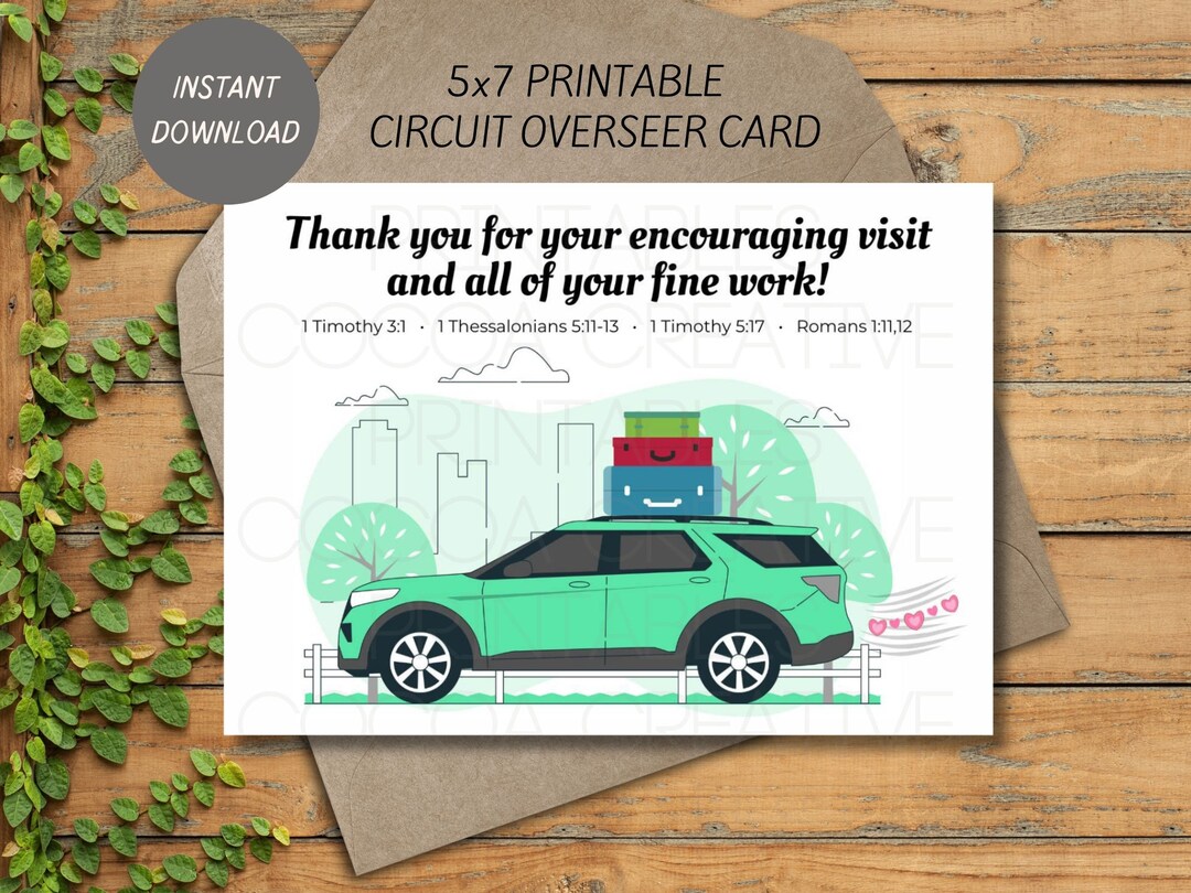 JW Circuit Overseer Thank You Card | Circuit Overseer Appreciation Card ...