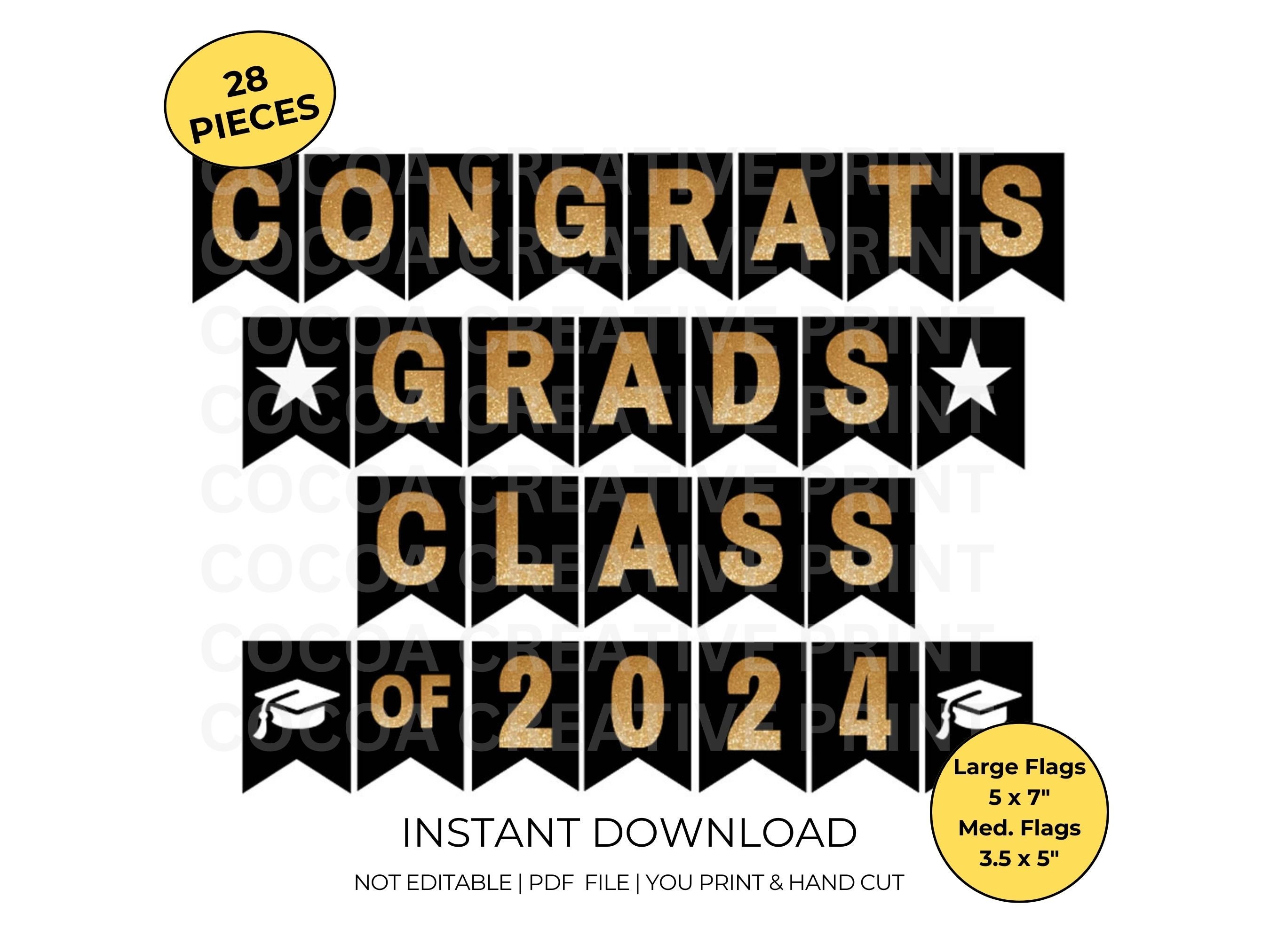 Graduation Banner Printable Congrats Grads Printable Graduation ...