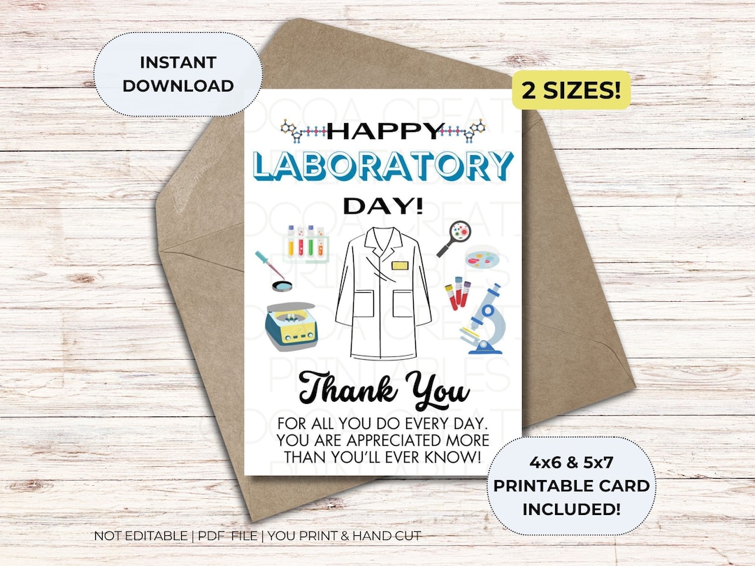 Laboratory Week Thank You Card Printable | Lab Week Thank You Card ...