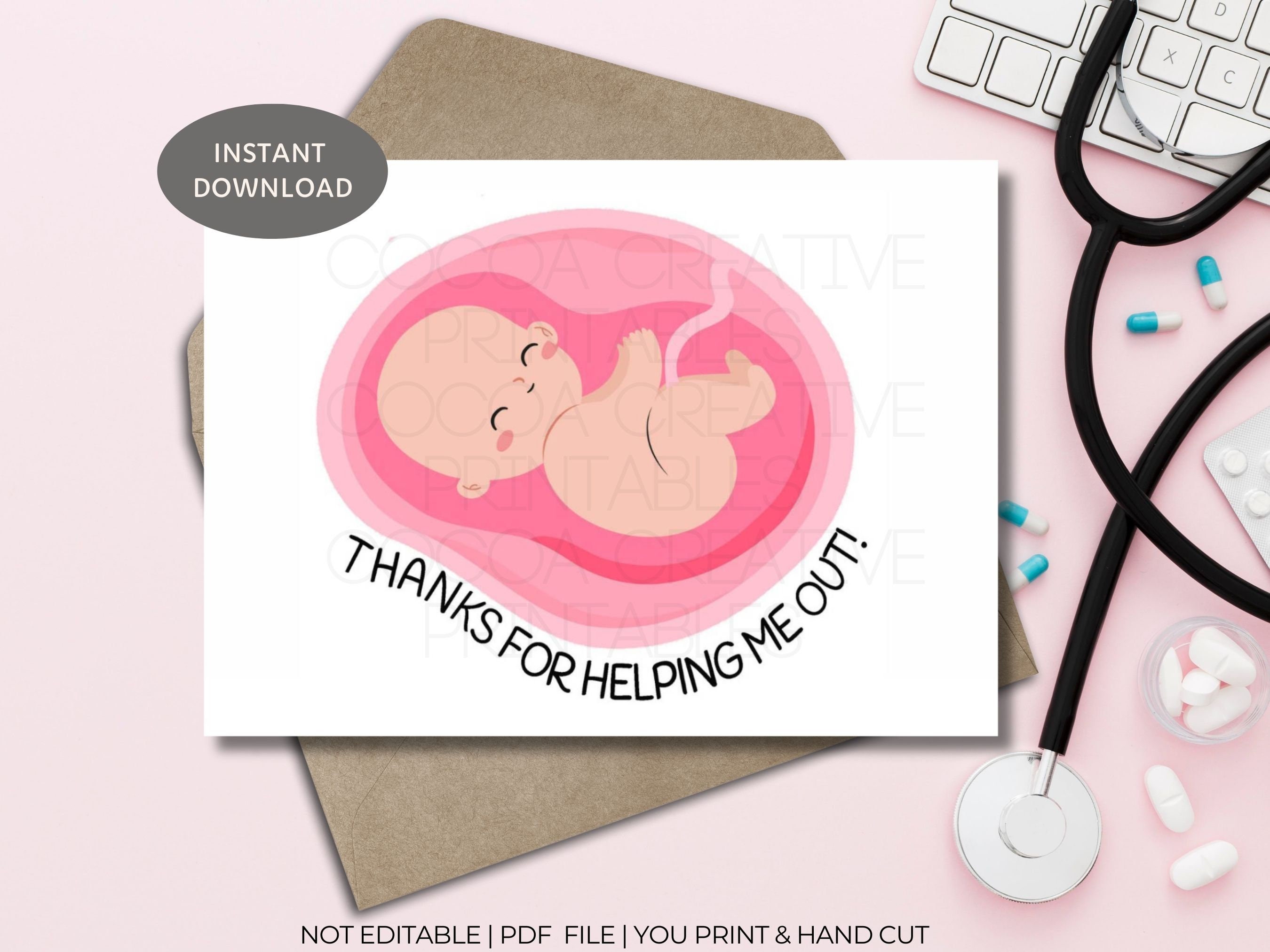 OBGYN Thank You Card Labor and Delivery Nurse Thank You L&D ...
