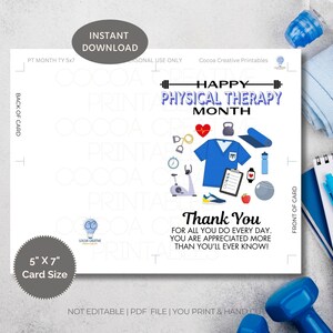 Physical Therapy Month Card | PT Month Printable | Physical Therapist ...