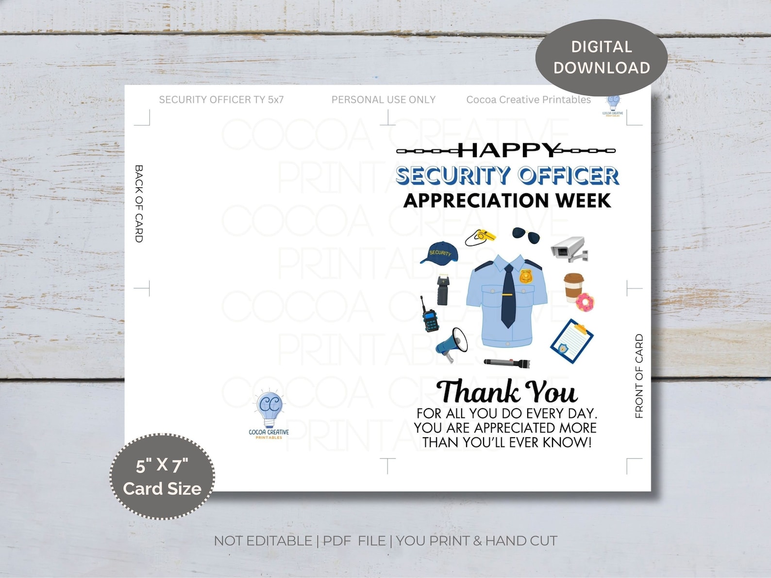 Security Officer Week Card Security Officer Week Printable Security ...
