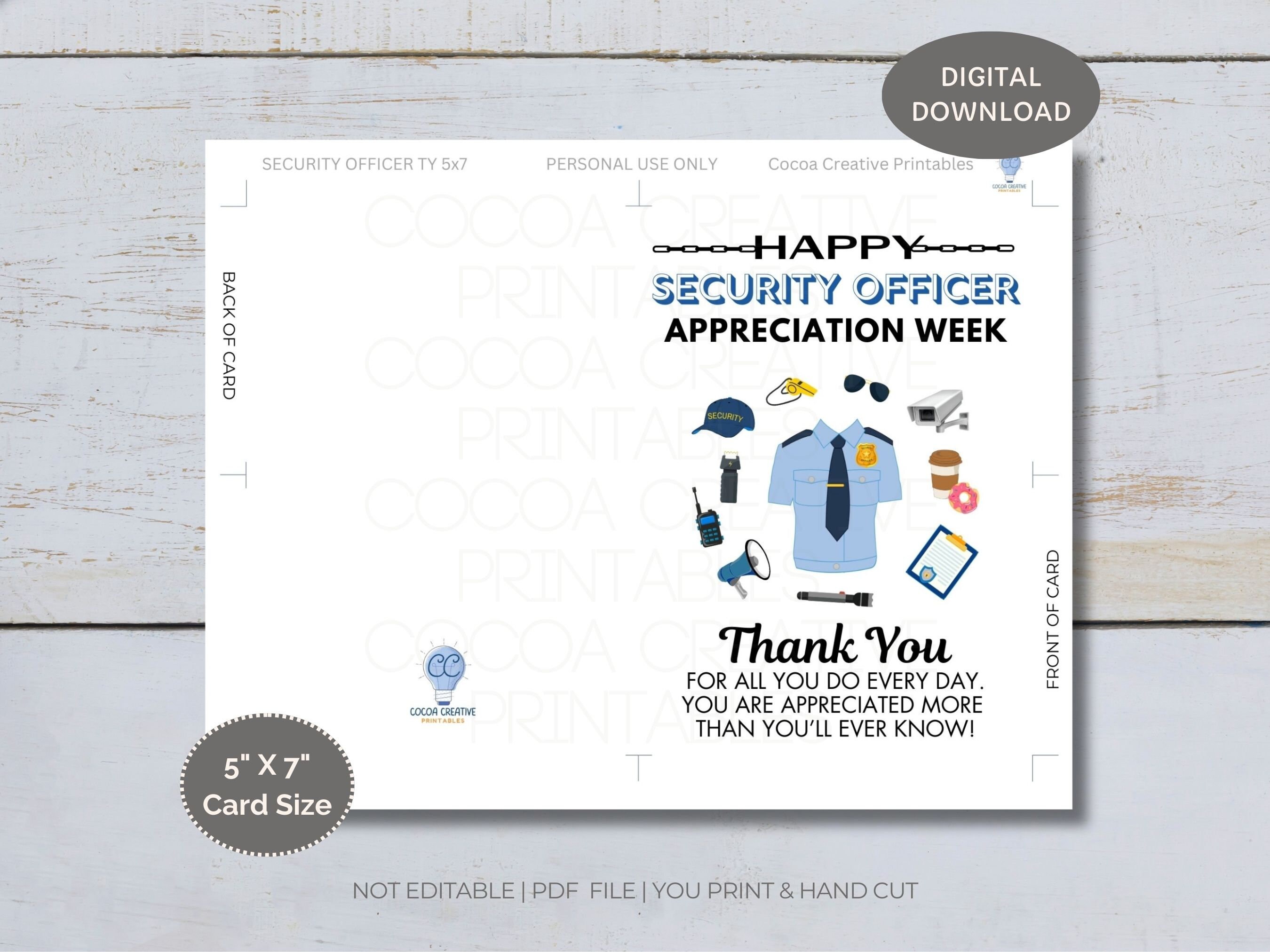 Security Officer Week Card Security Officer Week Printable Security ...