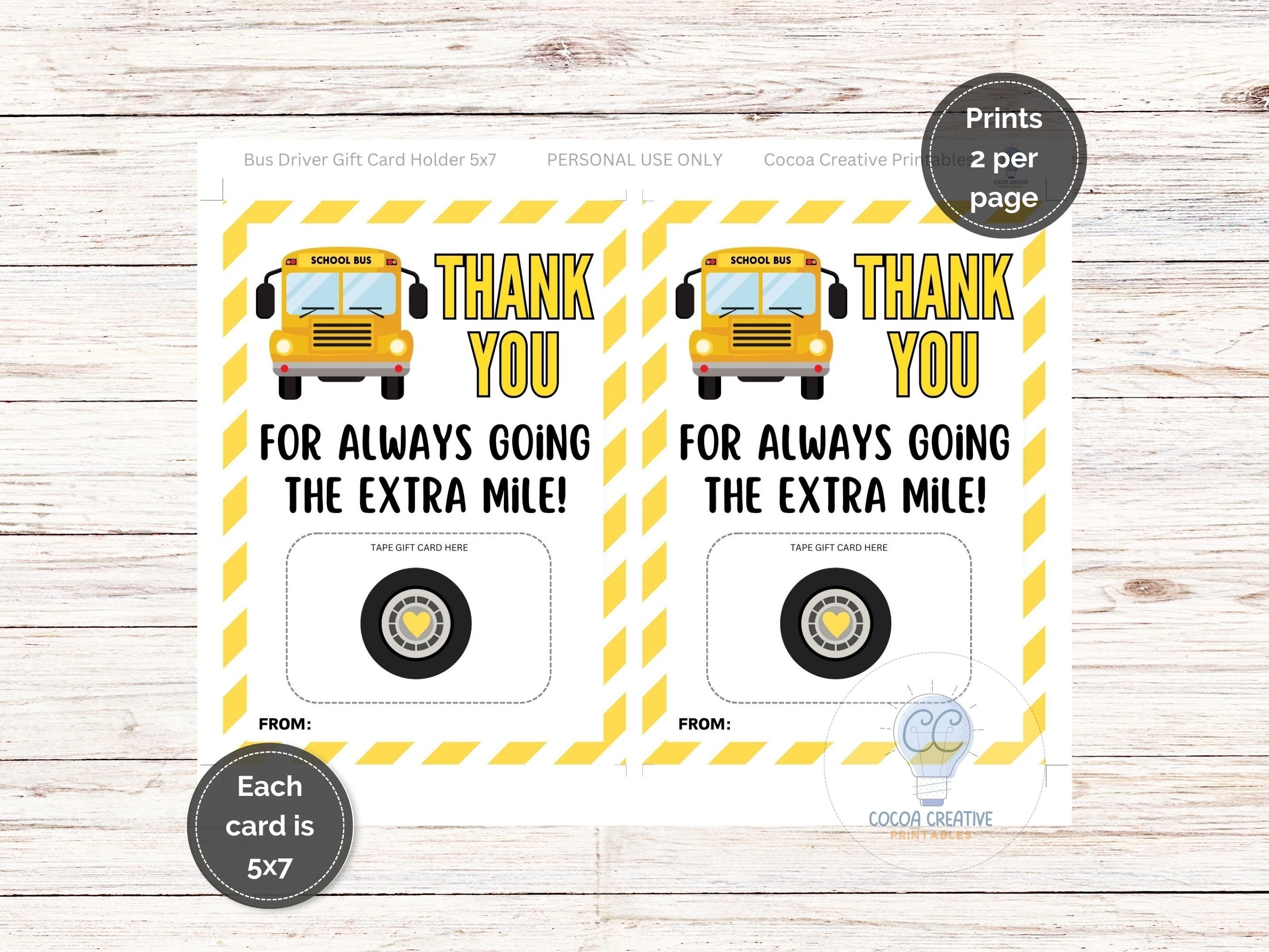 BUS DRIVER GIFT Card Holder | Bus Driver Gift | End of Year Gift | Bus ...