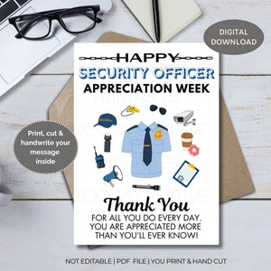 Security Officer Week Card | Security Officer Week Printable | Security ...
