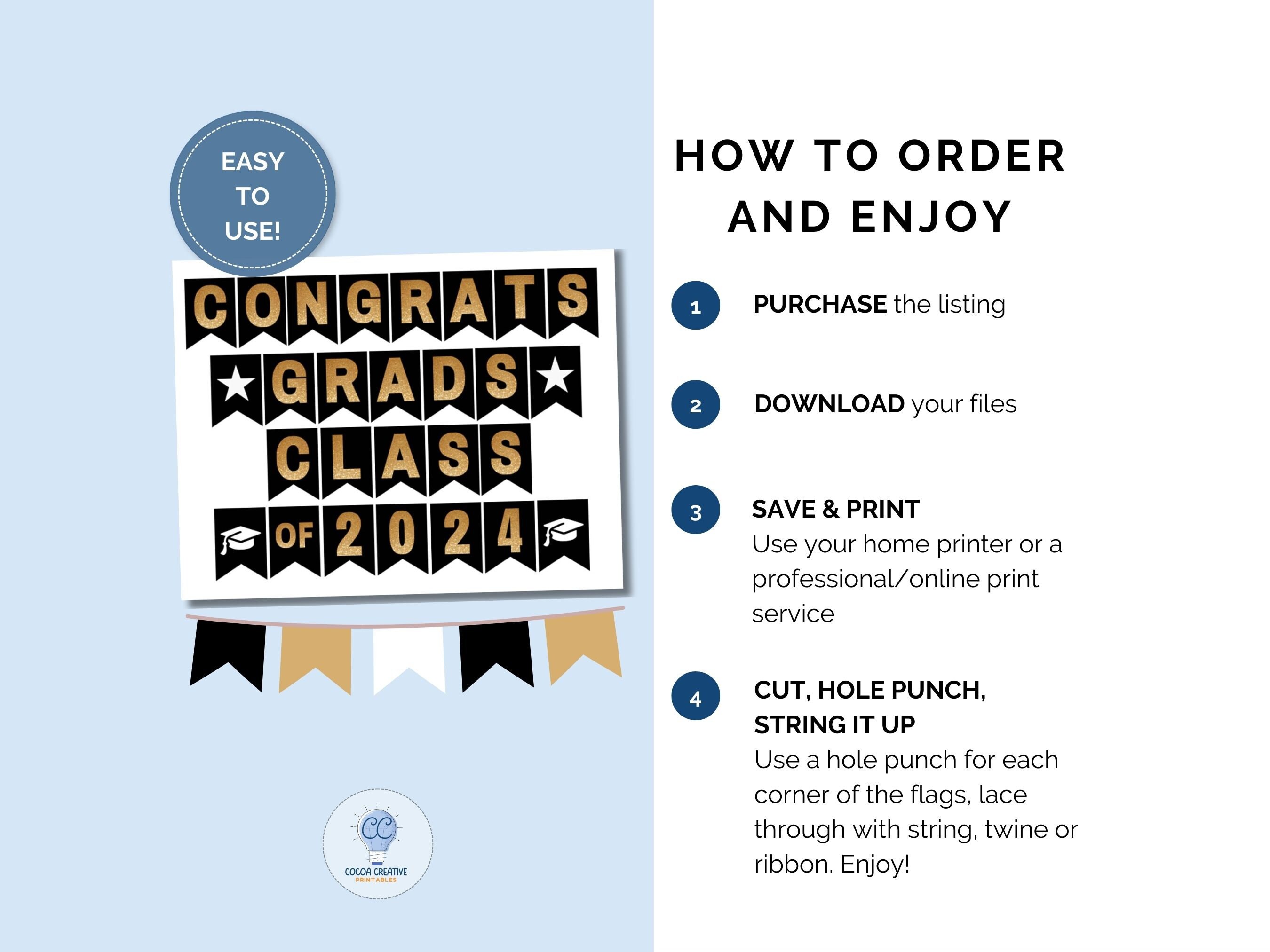 Graduation Banner Printable Congrats Grads Printable Graduation ...