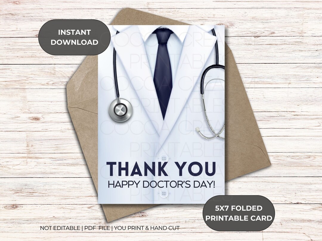 Doctor's Day Thank You Card | Physician Thank You | Happy Doctors Day ...
