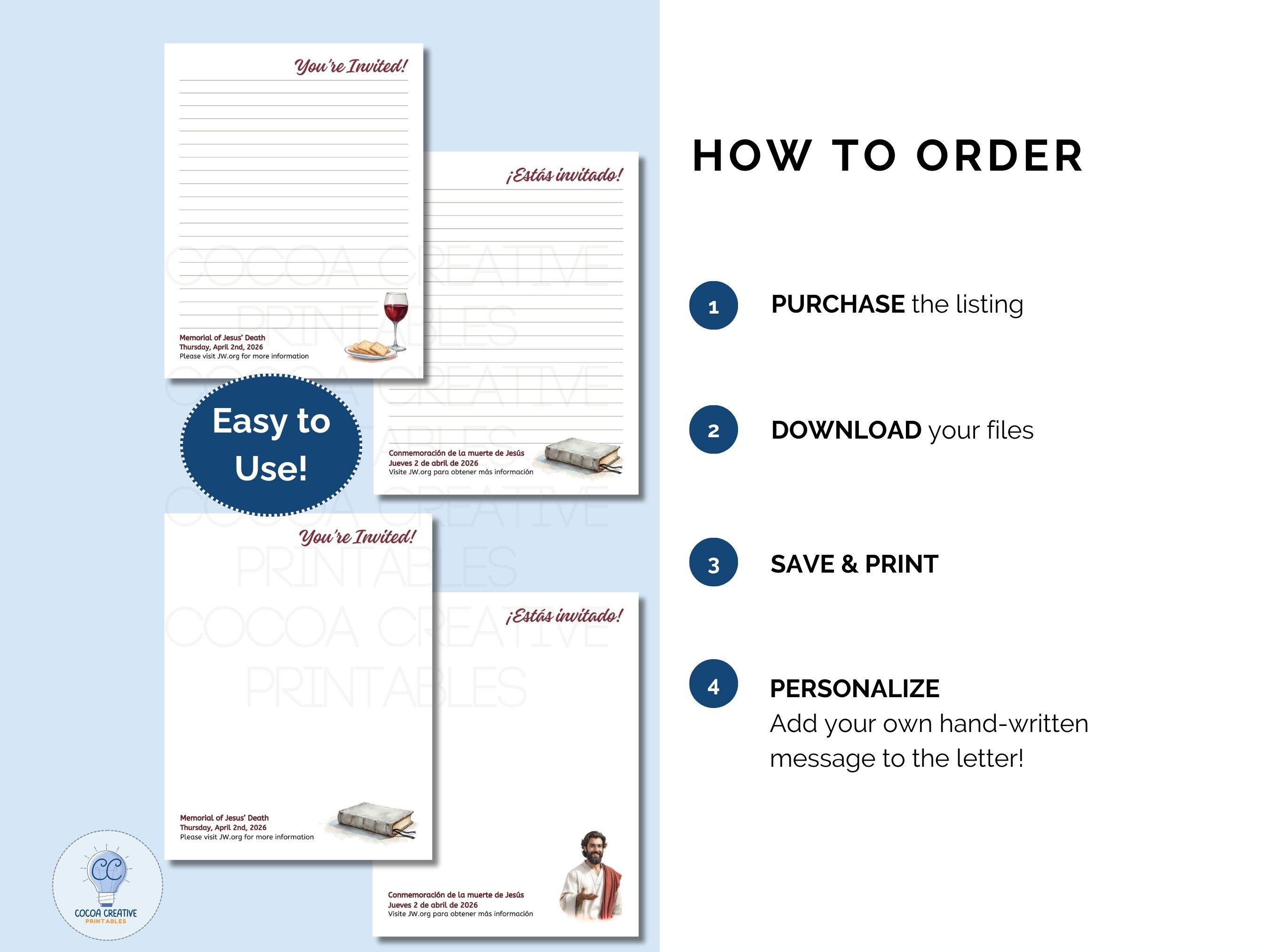 JW Memorial Invitation | JW Memorial Invite Stationery | JW Letter ...