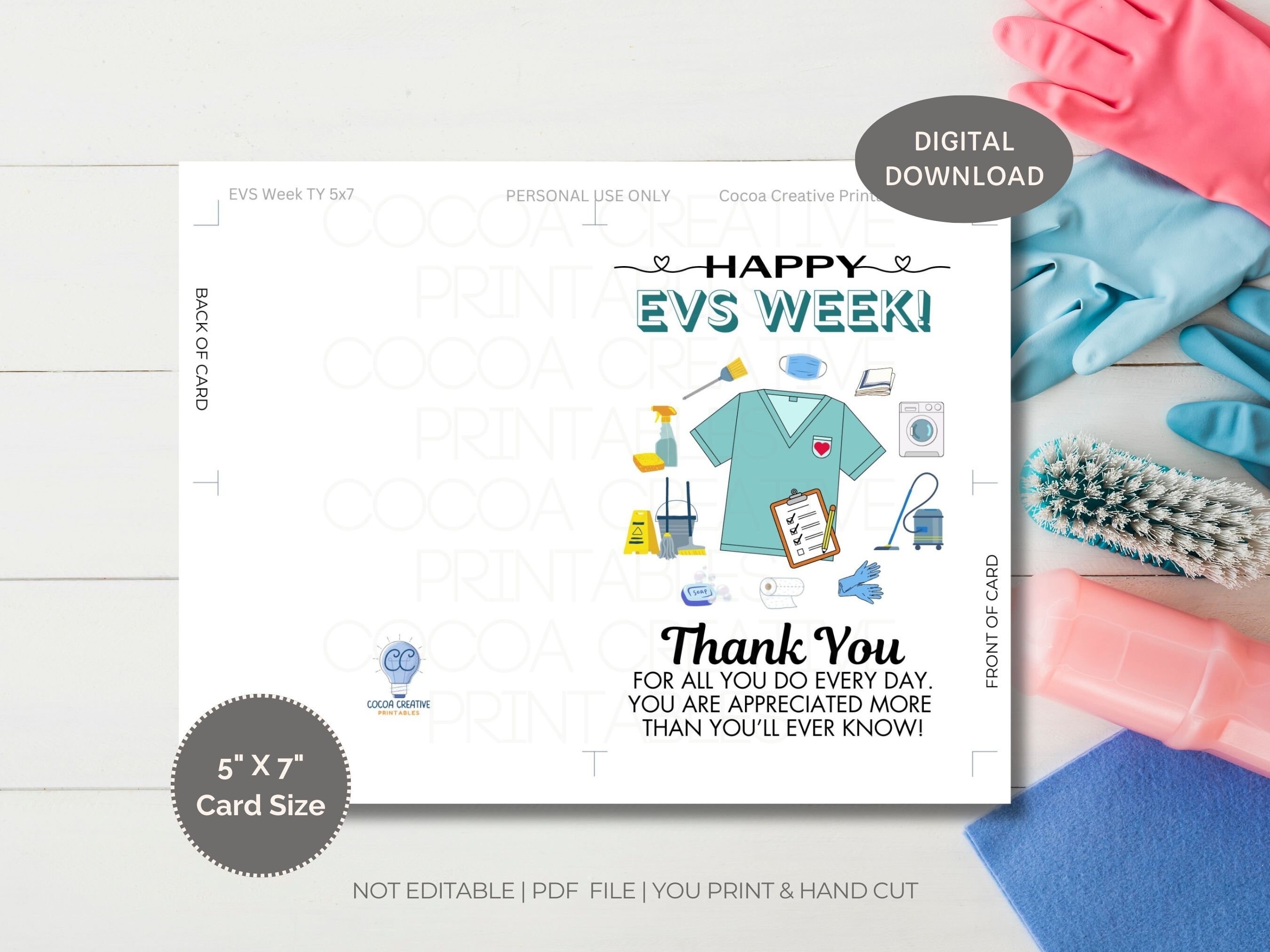 EVS Week Card | Environmental Services Week Printable | Hospital EVS ...