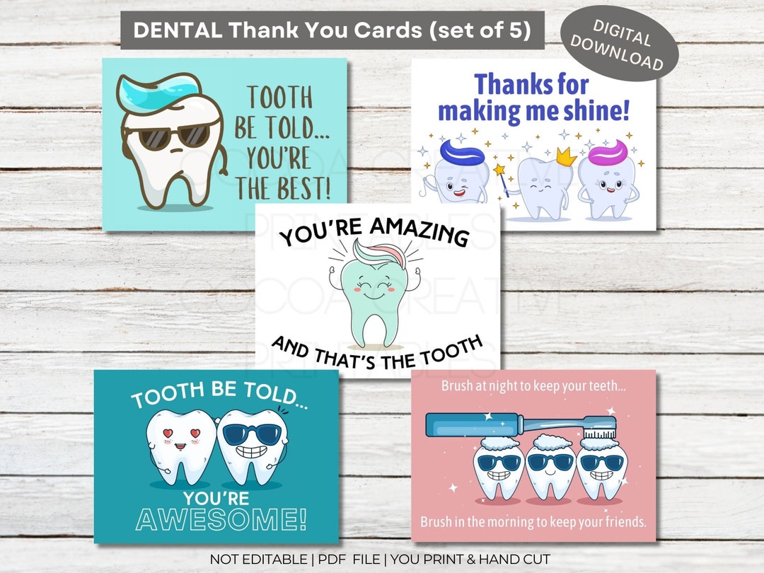 Dental Thank You Cards | Dental Staff Thank You Card | Hygienist Thank ...