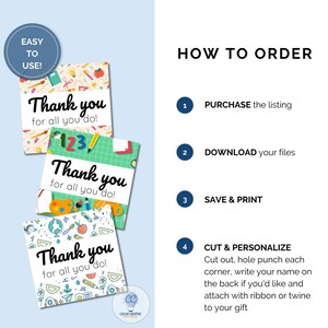 Teacher Gift Tags Printable / Teacher Appreciation Week Gift Tags ...