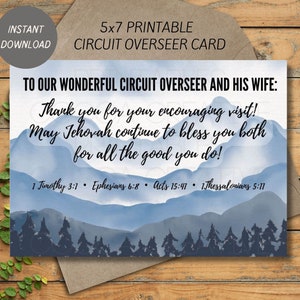 JW Circuit Overseer Thank You Card | Circuit Overseer Appreciation Card ...