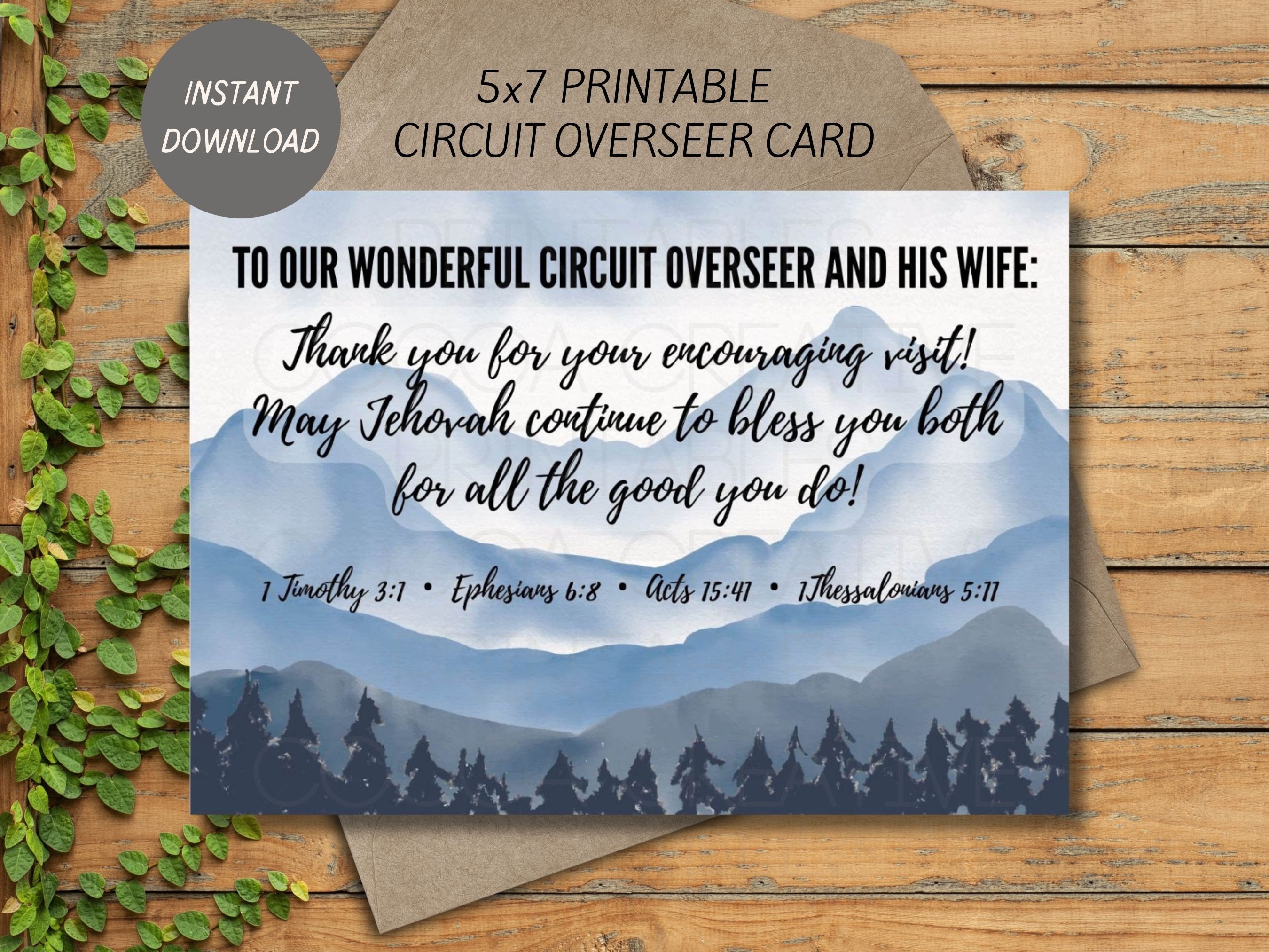 JW Circuit Overseer Thank You Card | Circuit Overseer Appreciation Card ...