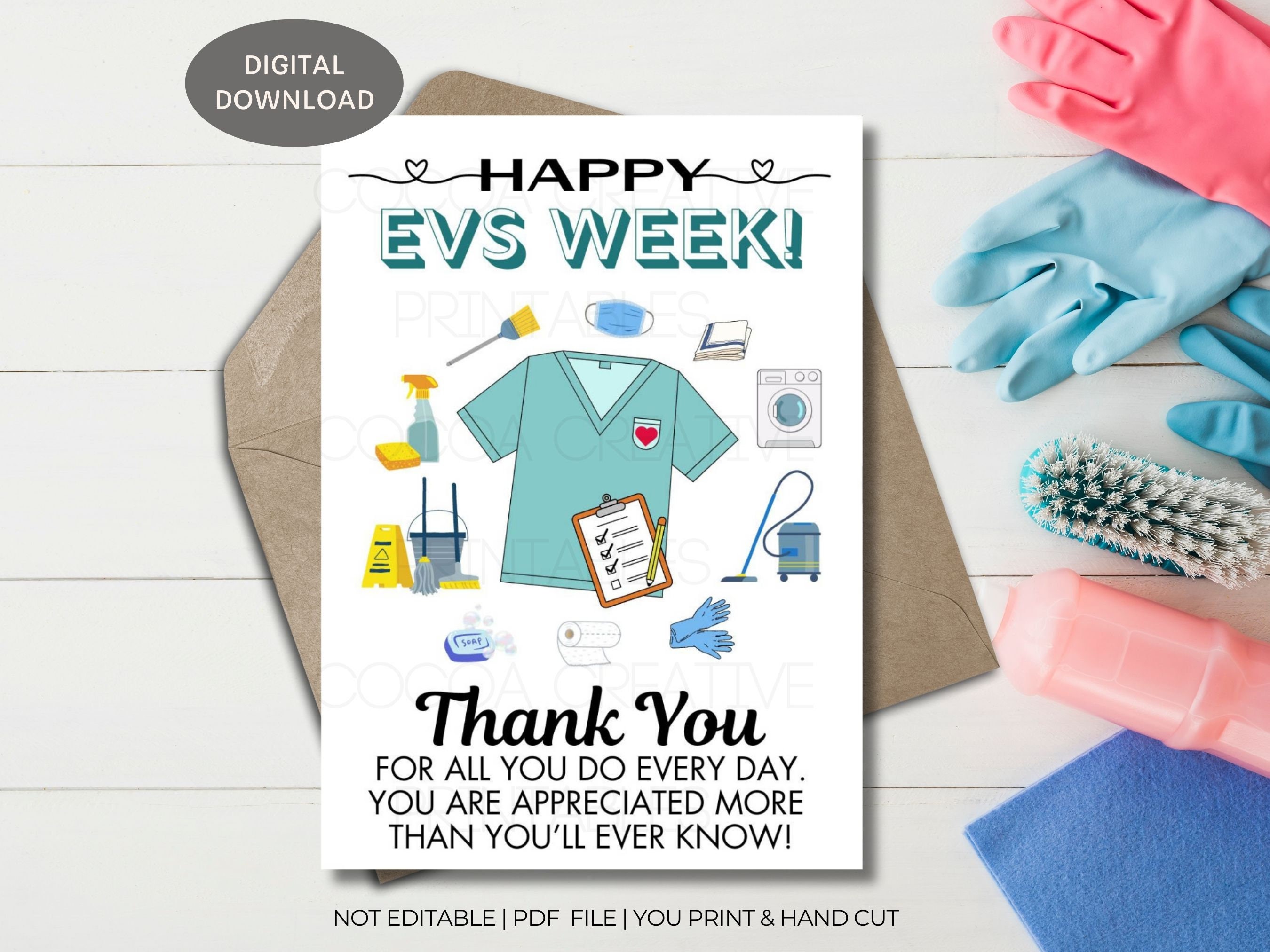 EVS Week Card | Environmental Services Week Printable | Hospital EVS ...
