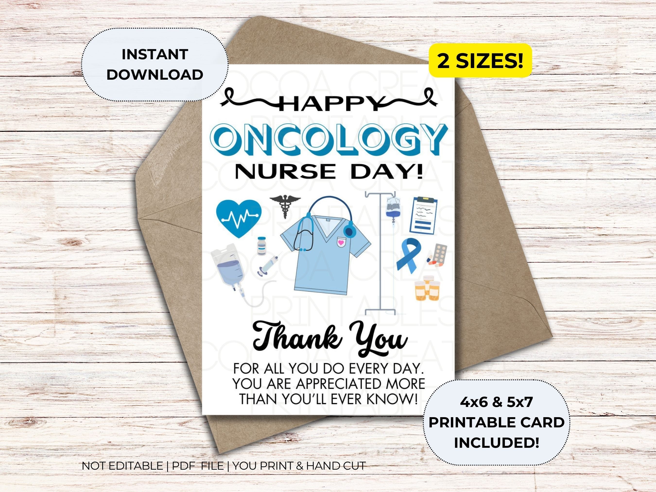 Oncology Nurse Thank You Card Printable (PDF) - Etsy