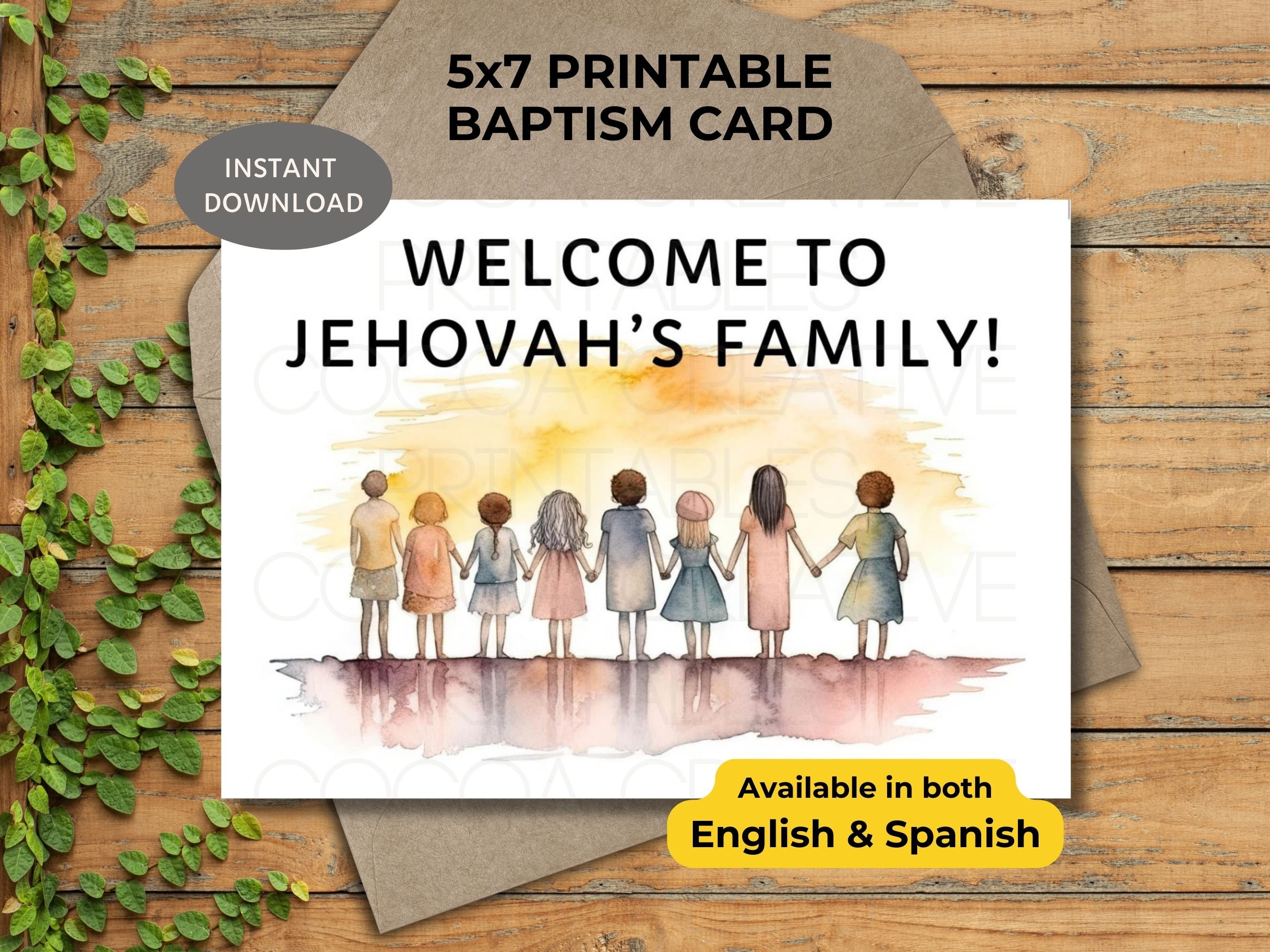 JW Baptism Card | JW New Brother and Sister | Baptism Printable Card ...
