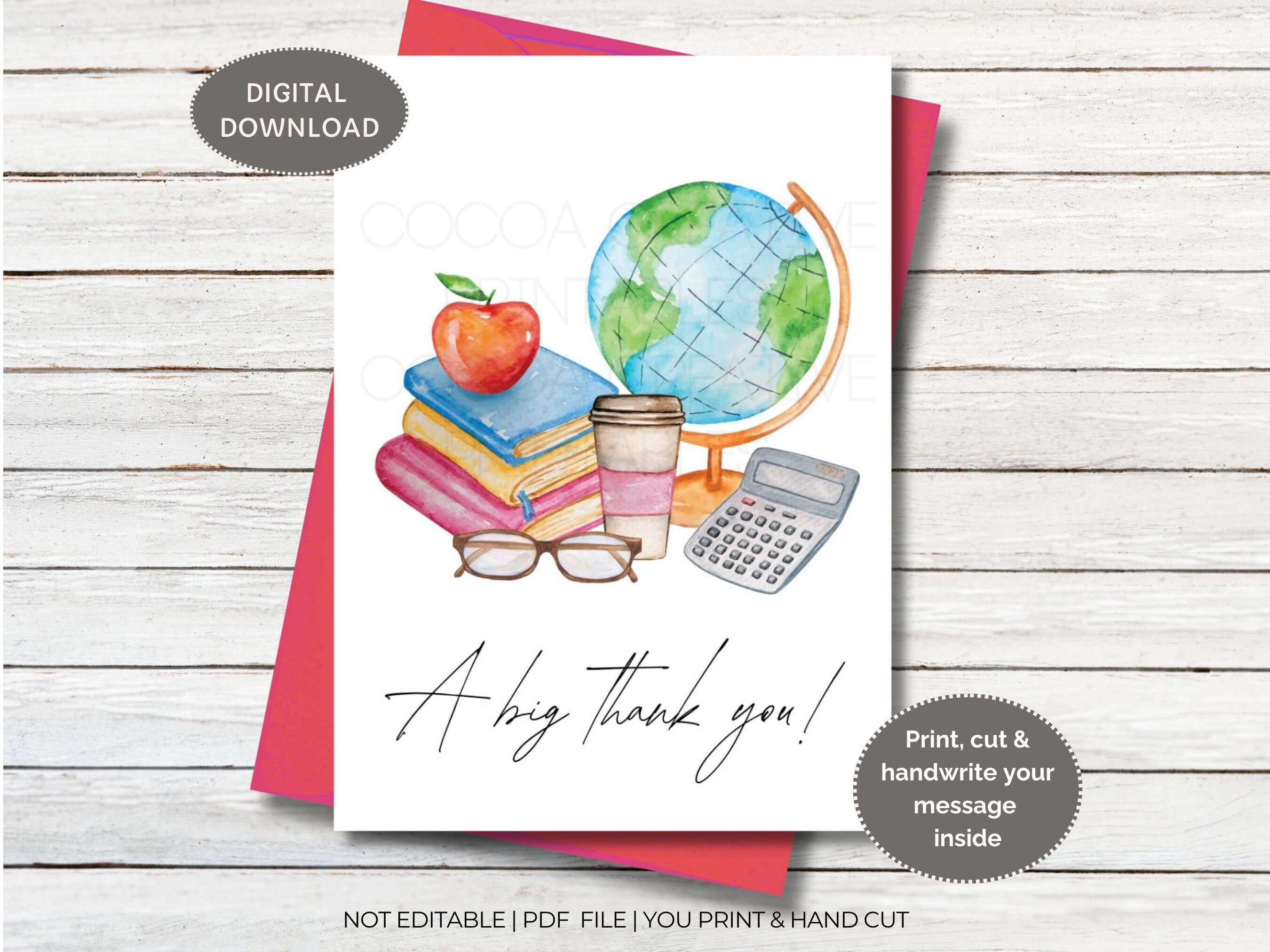 Principal Teacher Thank You Card Principal Appreciation Teacher Thank ...