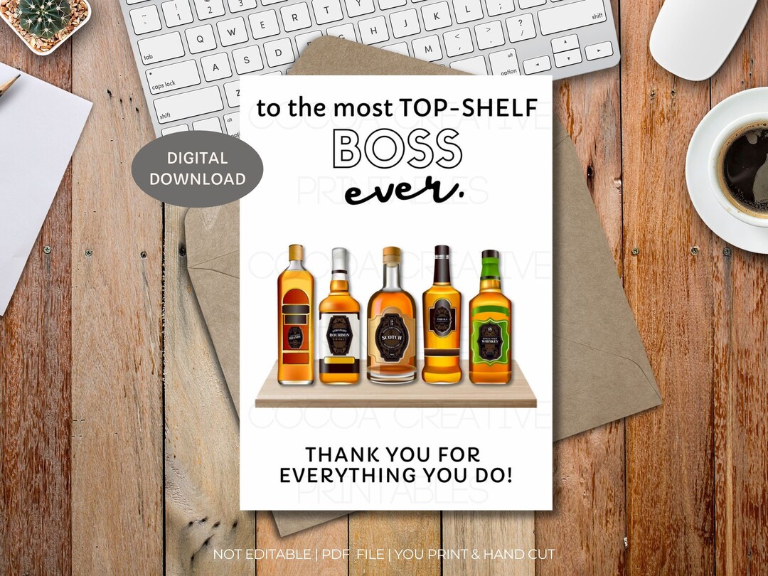 Boss Appreciation Card | Boss Day Card Printable | Happy Boss Day ...