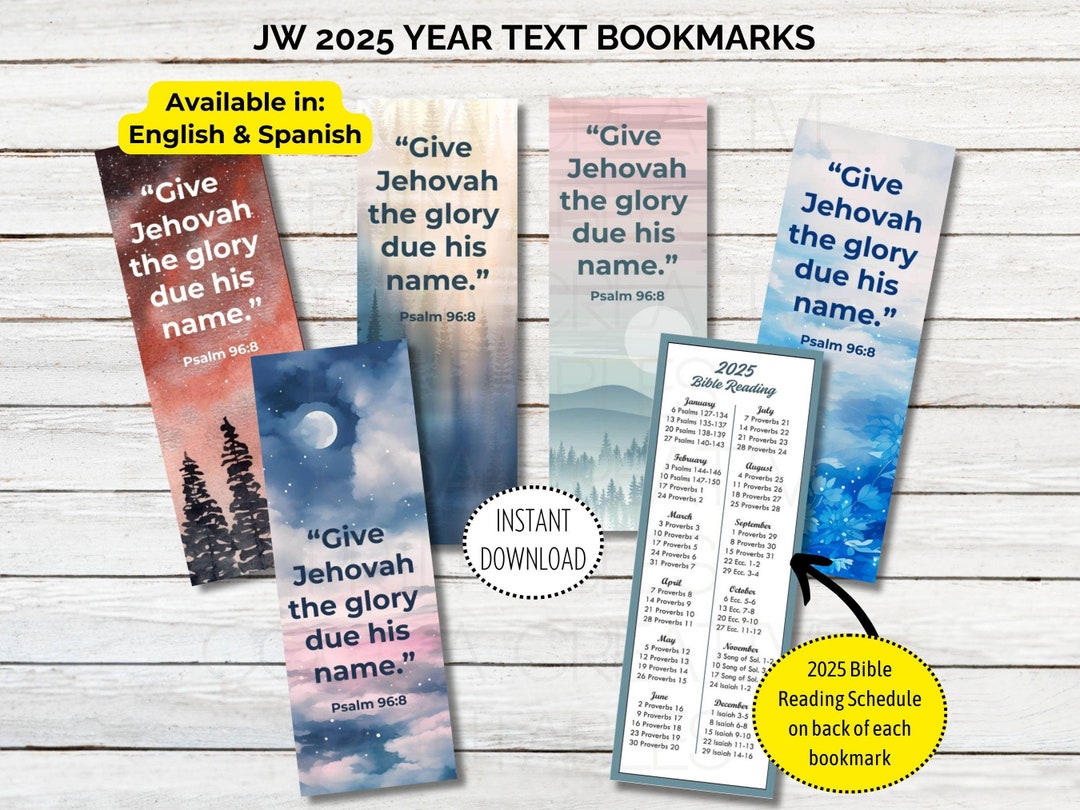 JW Year Text Bookmarks | JW | Pioneer Gifts | Jw Printables | Jw Gifts ...