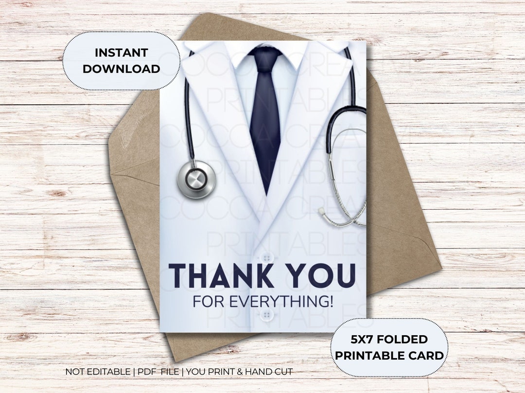 DOCTOR THANK YOU Card Nurse Practitioner Thank You Card Hospital Thank ...