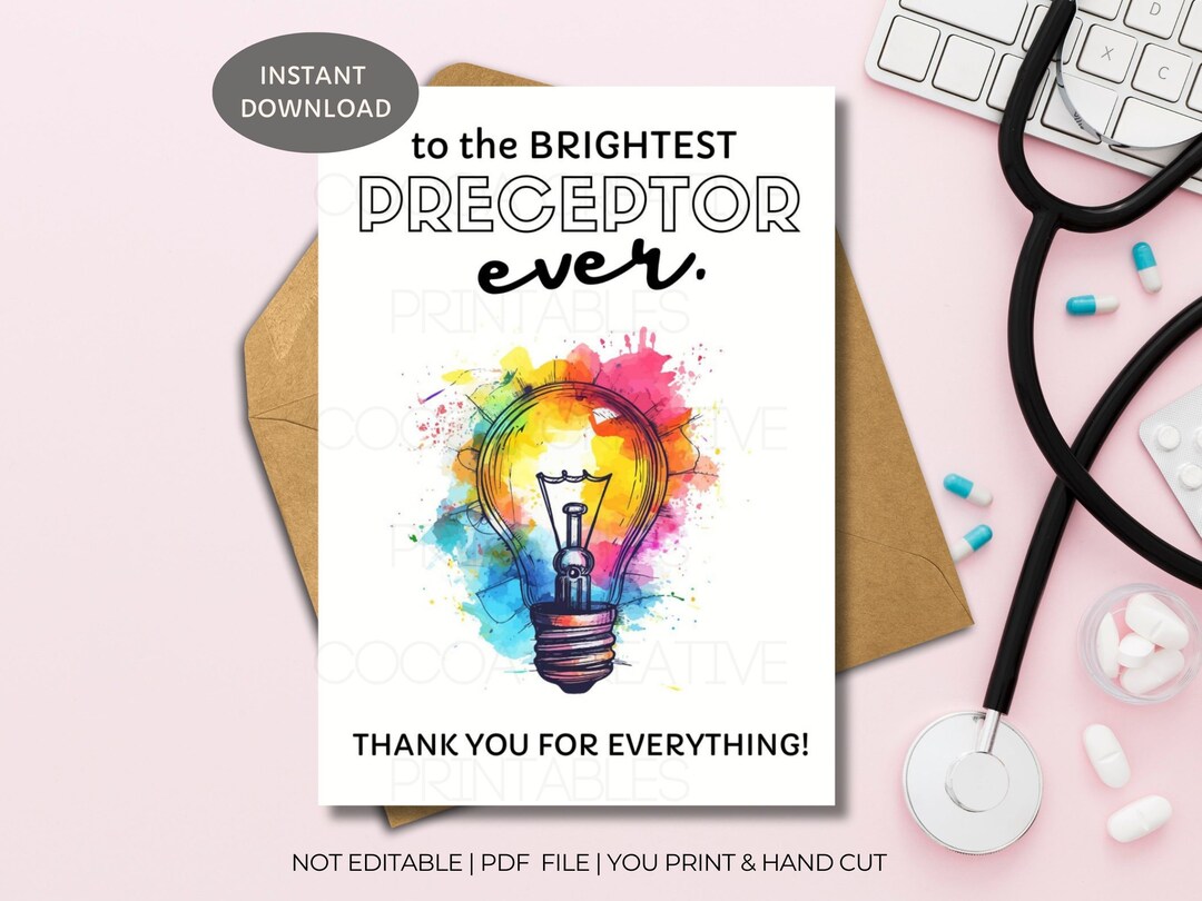 Preceptor Thank You Card | Nurse Mentor Gift | Clinical Instructor Gift ...