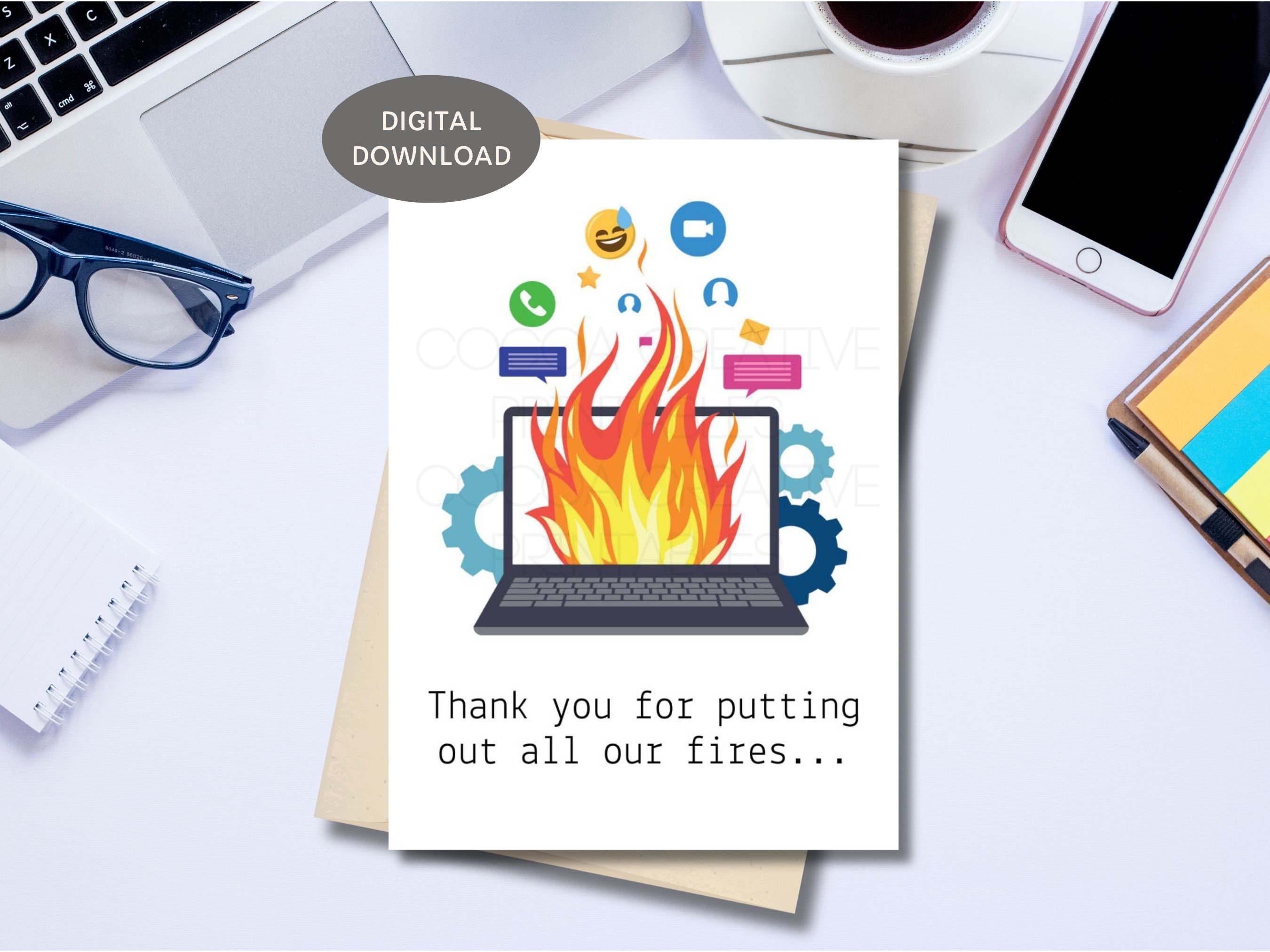 Tech Support Thank You Card | Tech Support Printable | IT Professional ...