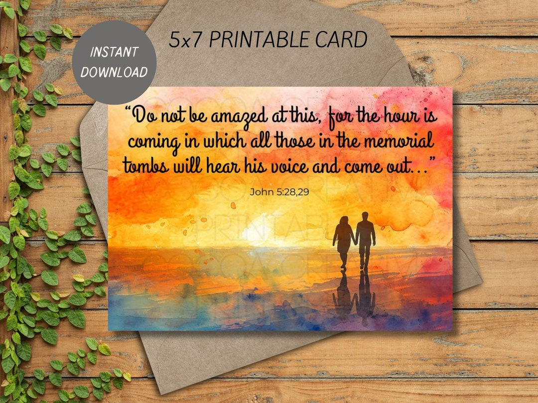 JW Sympathy Card Printable | Resurrection Hope, John 5:28,29 (PDF) - Etsy