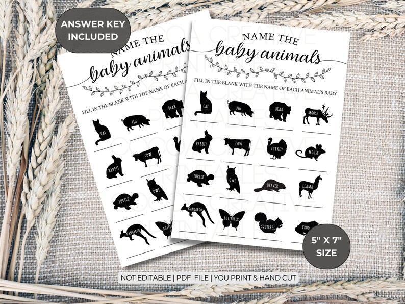 Baby Shower Guessing Game Baby Shower Games Baby Animals Guessing Game ...
