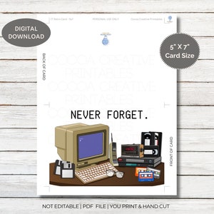 Retro Computer Card | IT Professional Thank You Card | Tech Support ...
