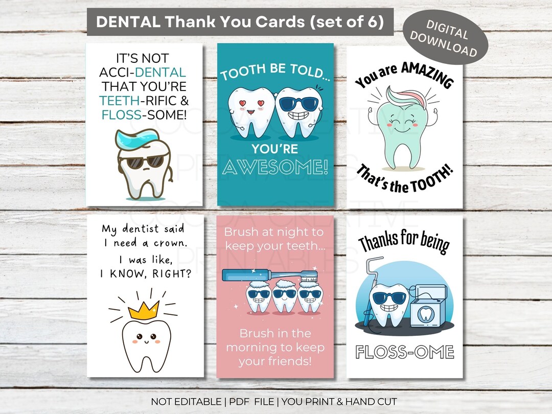 Dentist Thank You Card | Dental Staff Thank You Card | Hygienist Thank ...