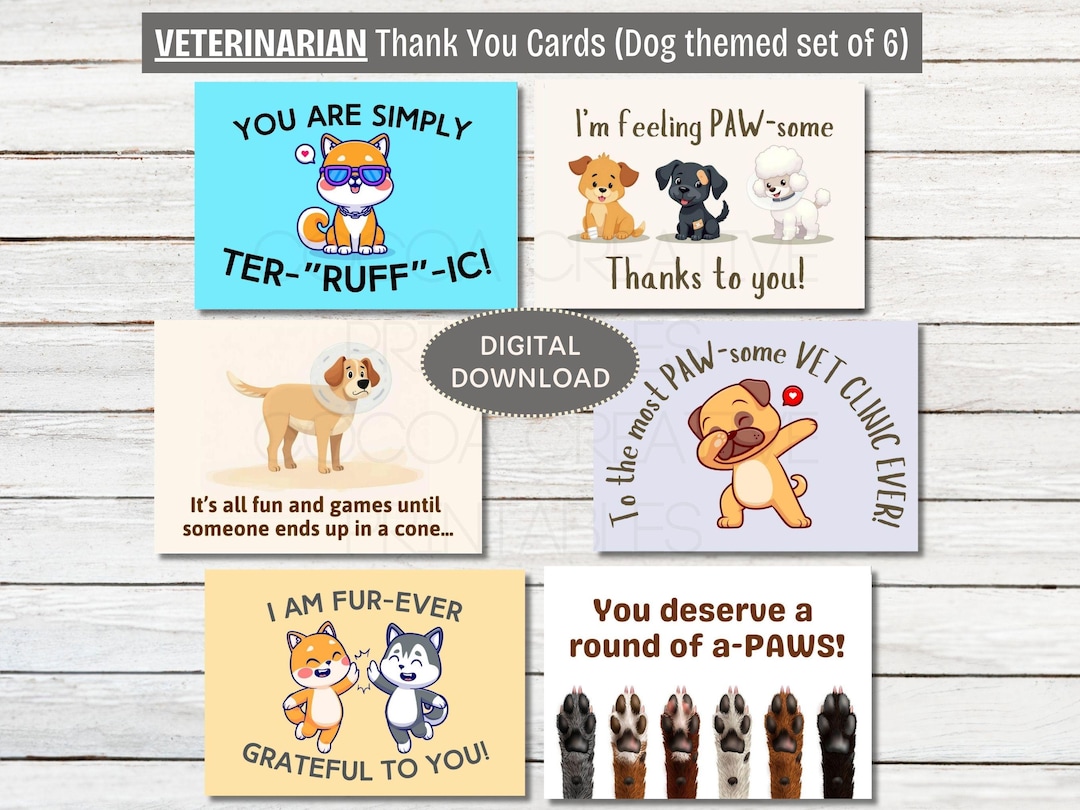 Veterinarian Thank You | Vet Staff Thank You Card | Vet Tech Thank You ...