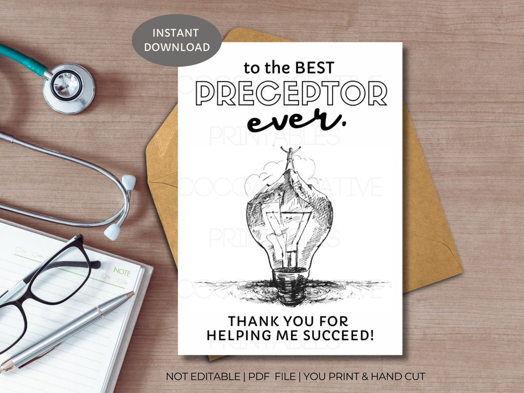 Preceptor Thank You Card | Preceptor Appreciation | Nurse Mentor ...