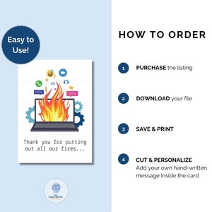 Tech Support Thank You Card | Tech Support Printable | IT Professional ...