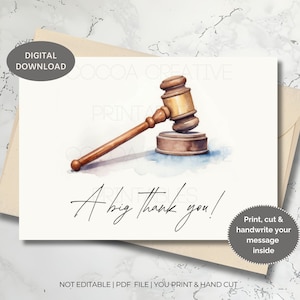 Lawyer Thank You Card | Solicitor Thank You | Legal Team Thank You Card ...