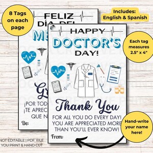 Printable Doctor Appreciation Tags | Printable Doctors Day Tags ...