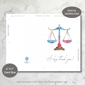 Attorney Thank You Card | Solicitor Thank You | Legal Team Thank You ...