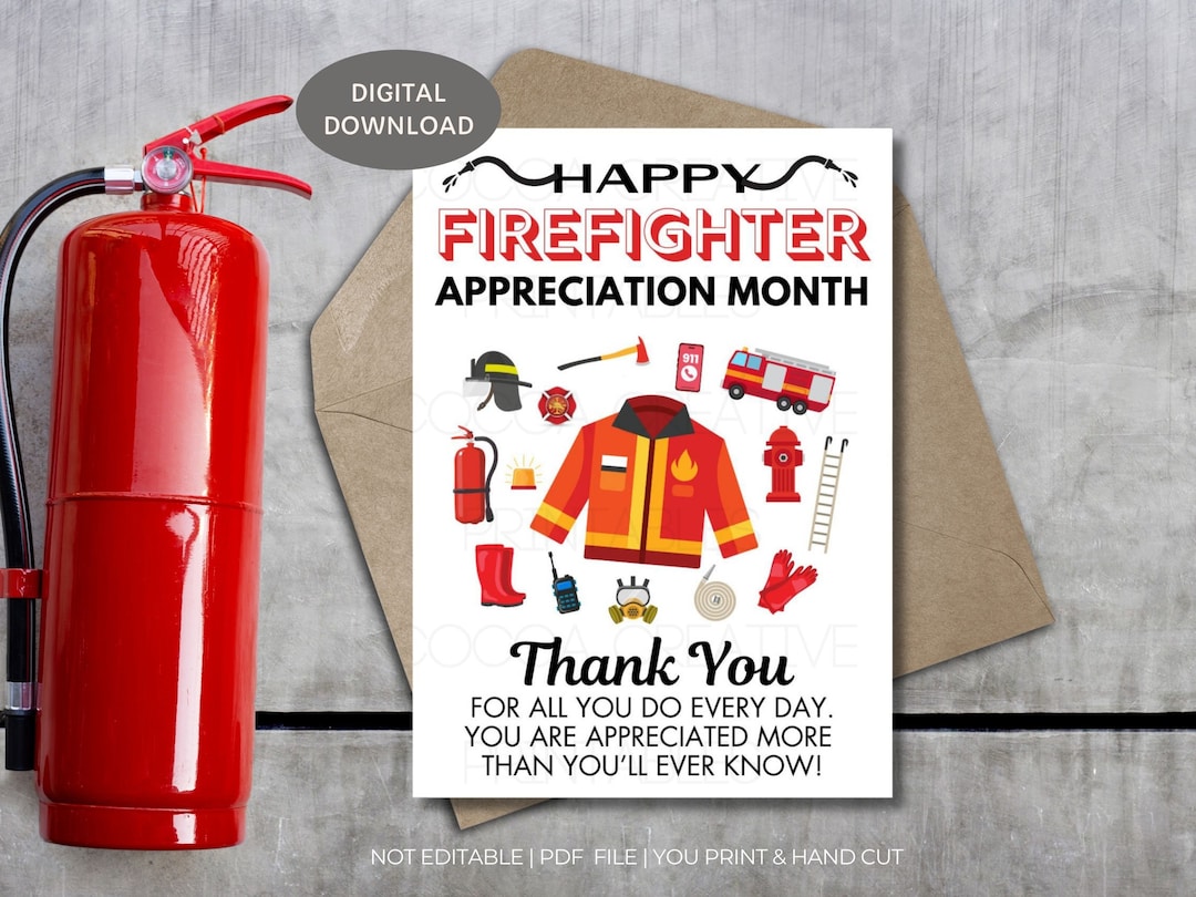 Firefighter Appreciation Month Card | Firefighter Appreciation ...