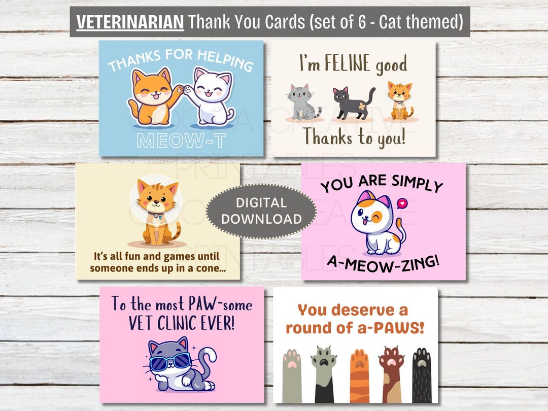 Veterinarian Thank You | Vet Staff Thank You Card | Vet Tech Thank You ...