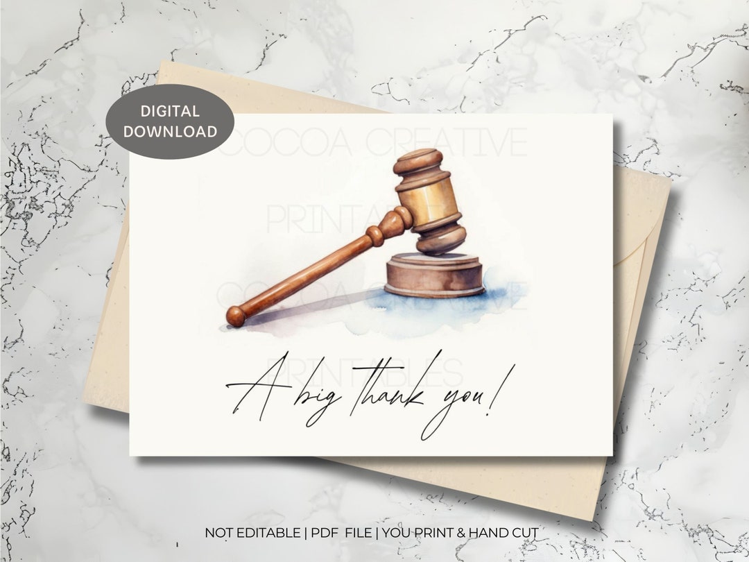 Lawyer Thank You Card | Solicitor Thank You | Legal Team Thank You Card ...