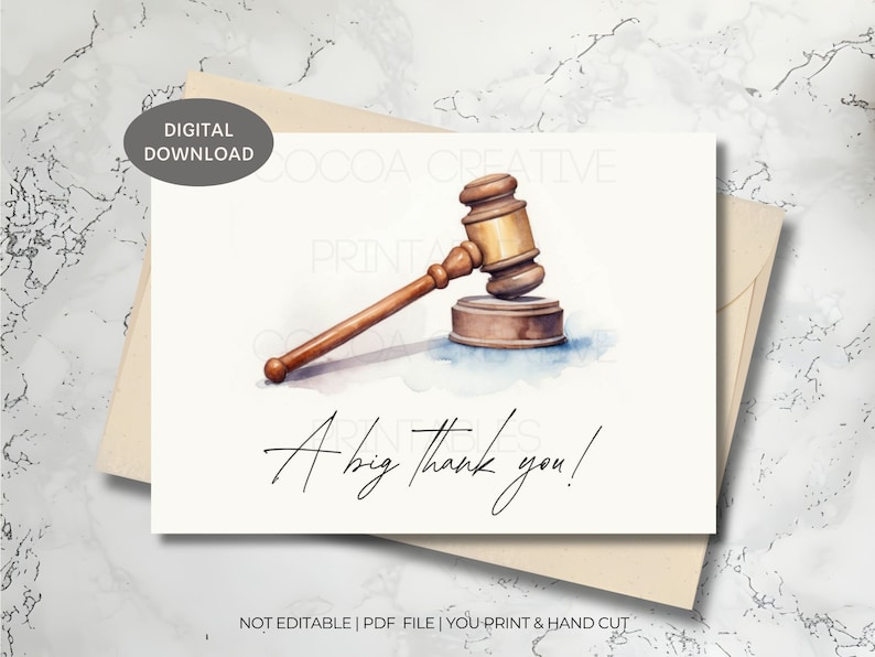 Lawyer Thank You Card | Solicitor Thank You | Legal Team Thank You Card ...