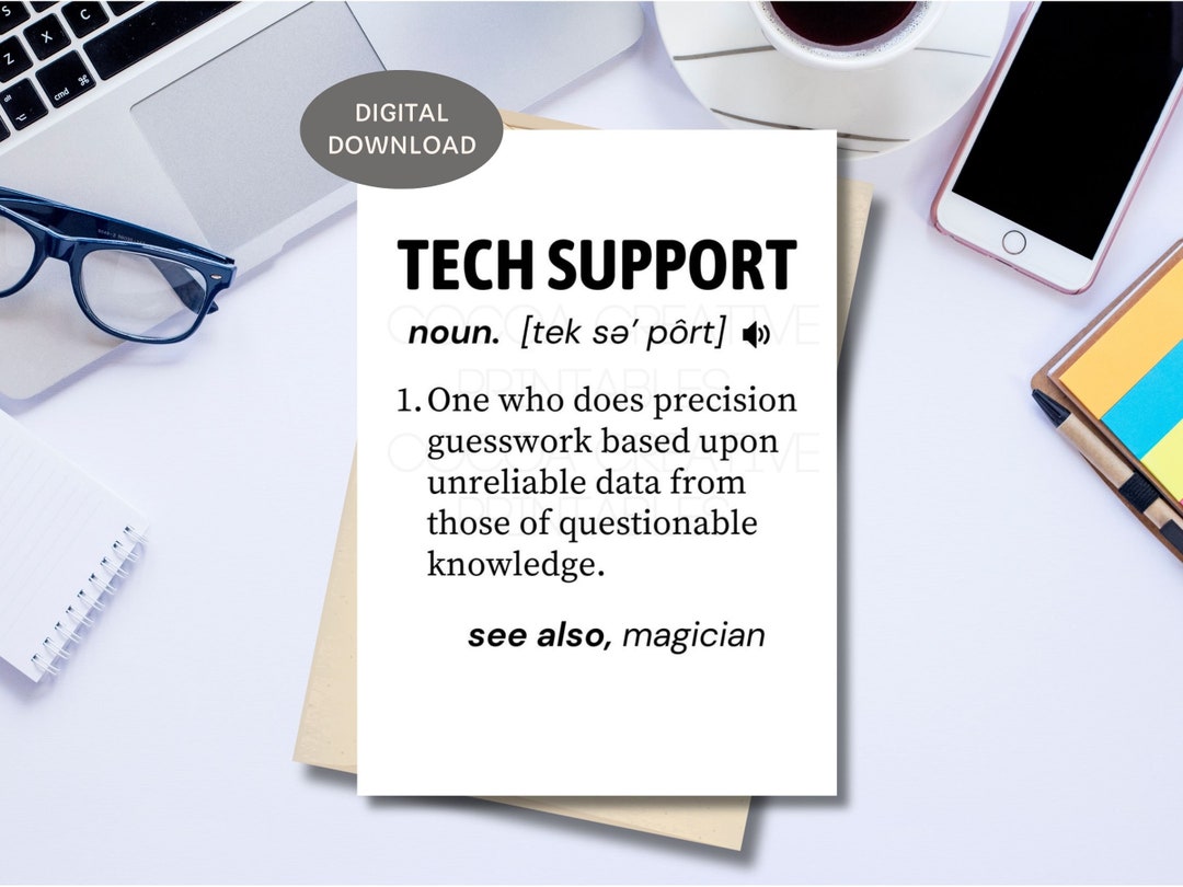 Tech Support Thank You Card | Tech Support Printable | IT Professional ...
