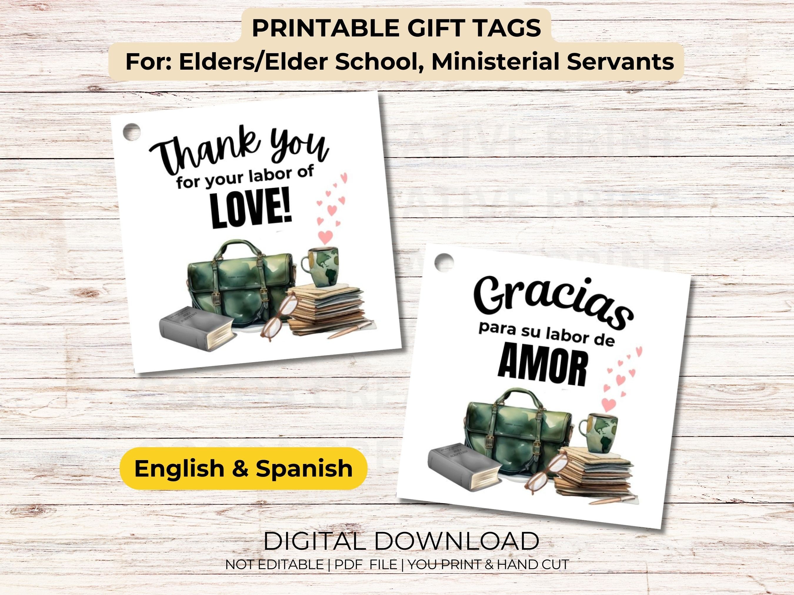 JW Elder Gift Tags Printable Jw Elder School Gift Tags Ministerial ...