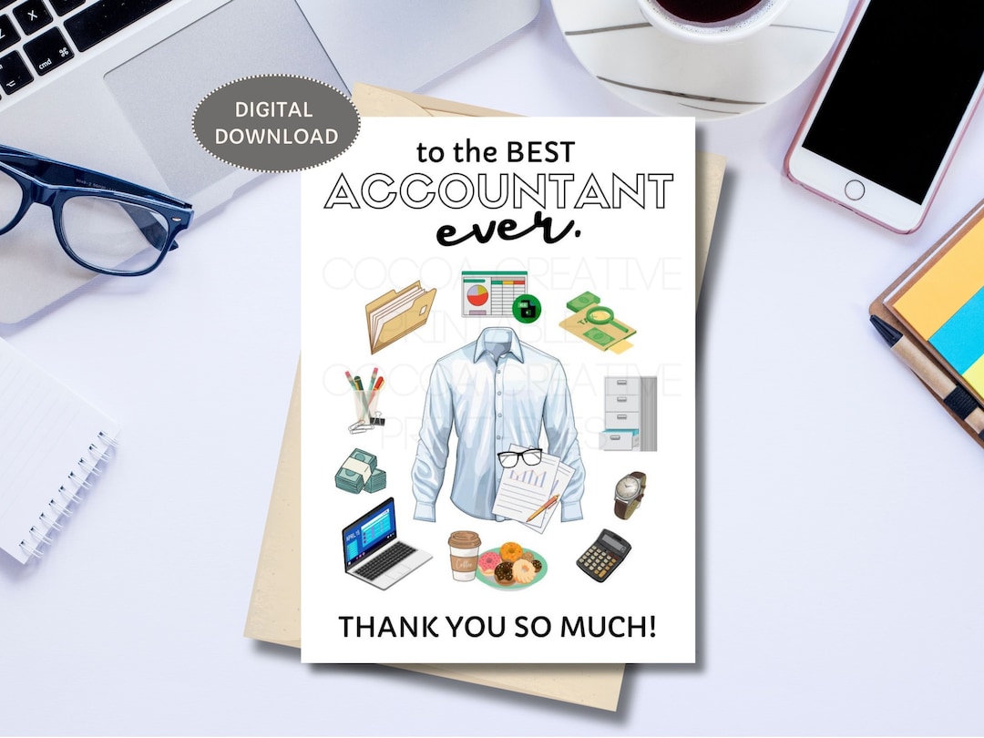 Accountant Thank You Card | Accountant Printable | Accountant Card ...
