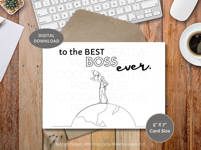 Boss Appreciation Card | Best Boss Ever Printable (digital Download) - Etsy
