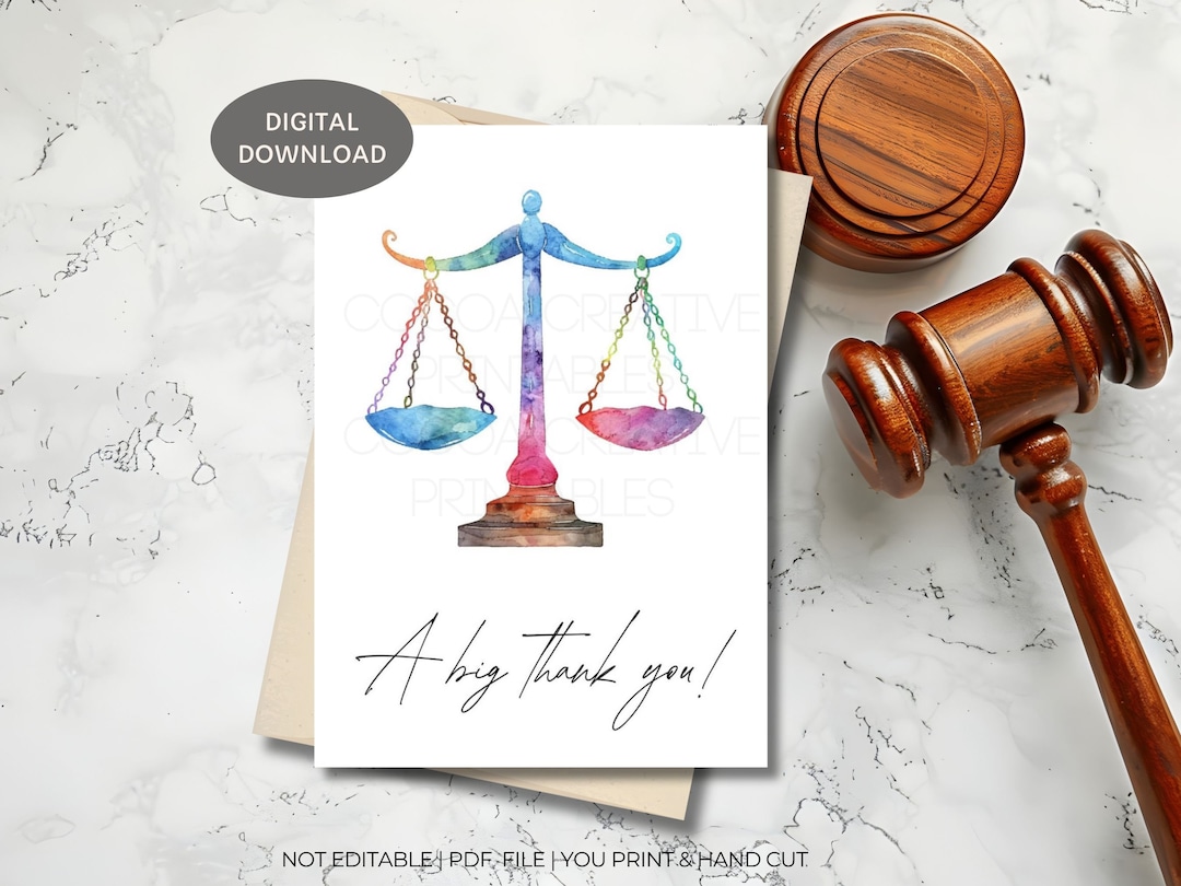 Attorney Thank You Card | Solicitor Thank You | Legal Team Thank You ...