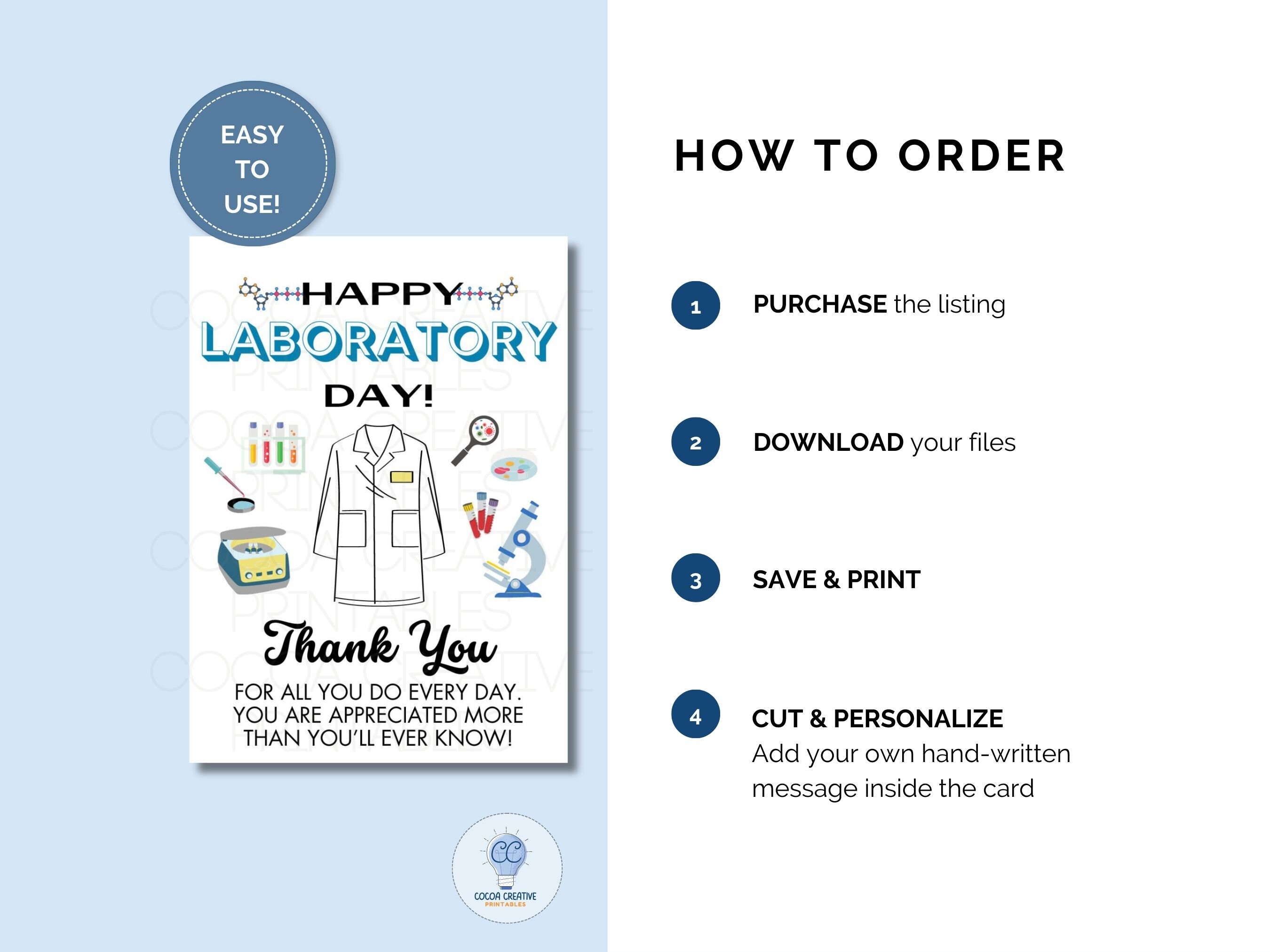 Laboratory Week Thank You Card Printable Lab Week Thank You Card World ...