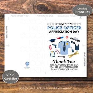 Police Officer Card | Police Officer Printable | Police Appreciation ...